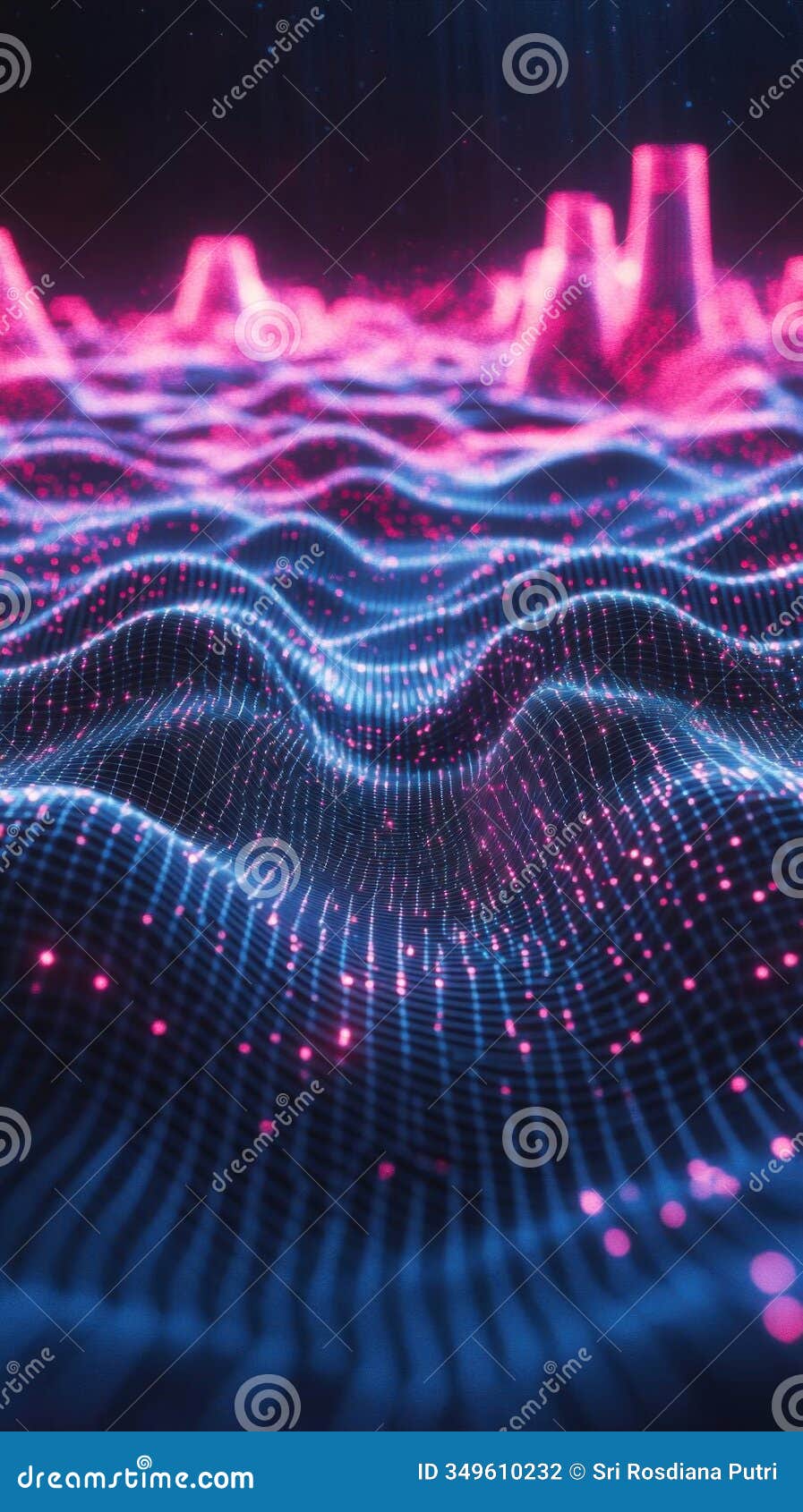Visualizing Data, a Flowing, Vibrant Wave of Digital Information Stock ...