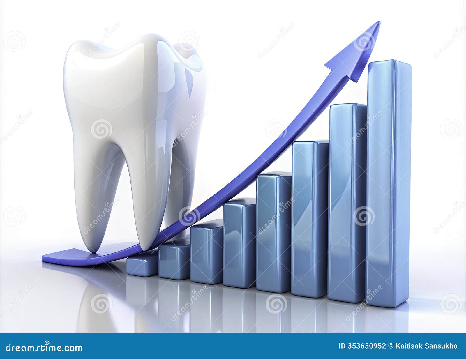 Visualizing Dental Growth a 3D Tooth Bar Graph for Healthcare and ...
