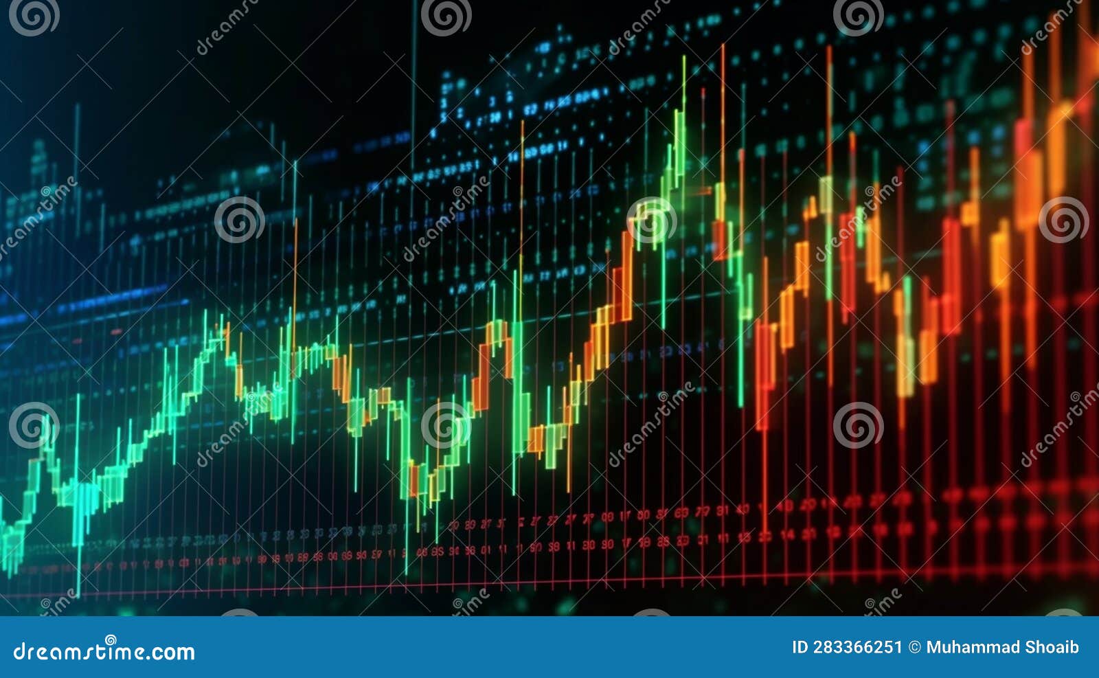 Visualizing Digital Money, Conceptual Market Chart and Fluctuation ...