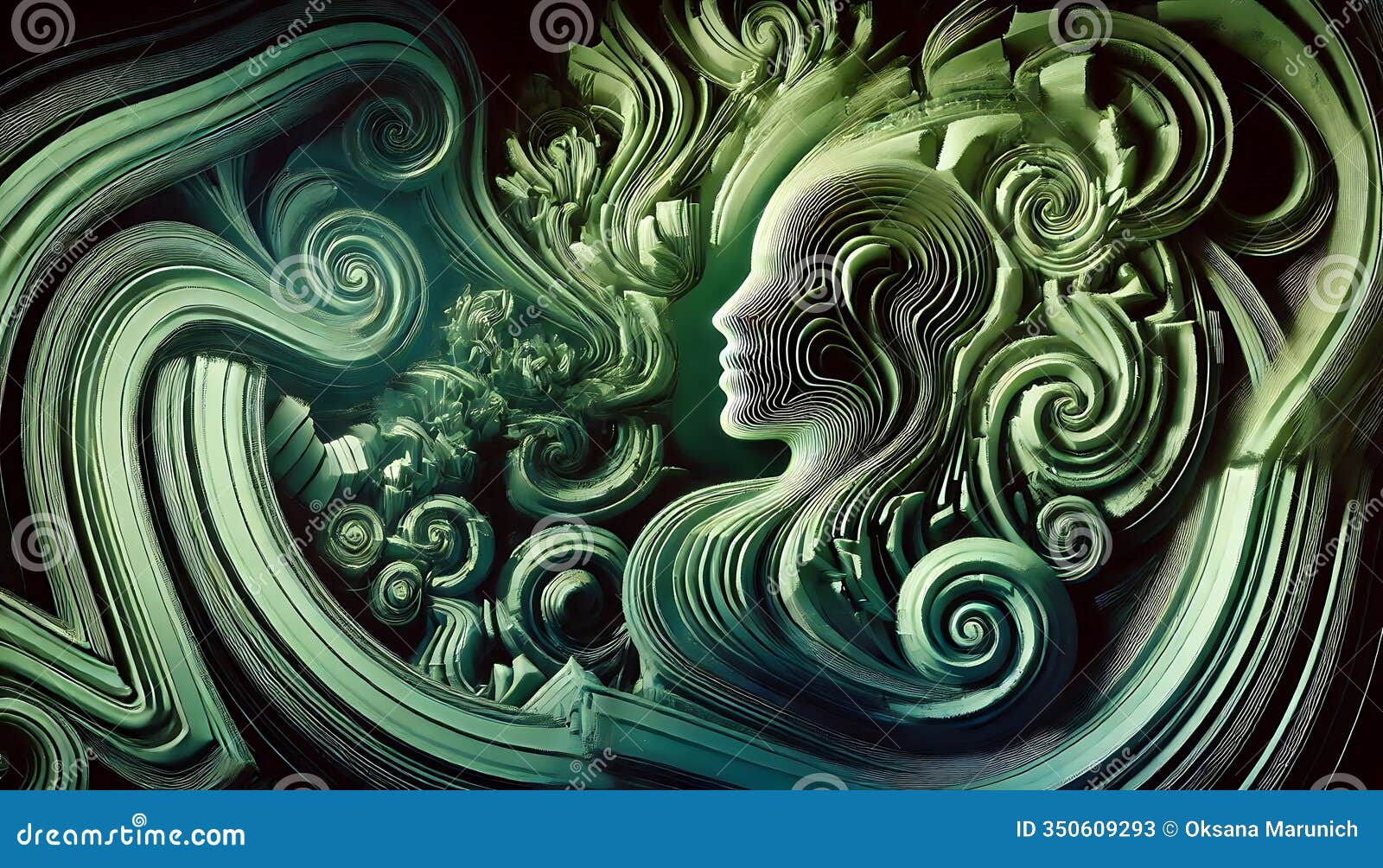 Visualizing Envy with Dark Green Distorted Forms with Generative AI ...