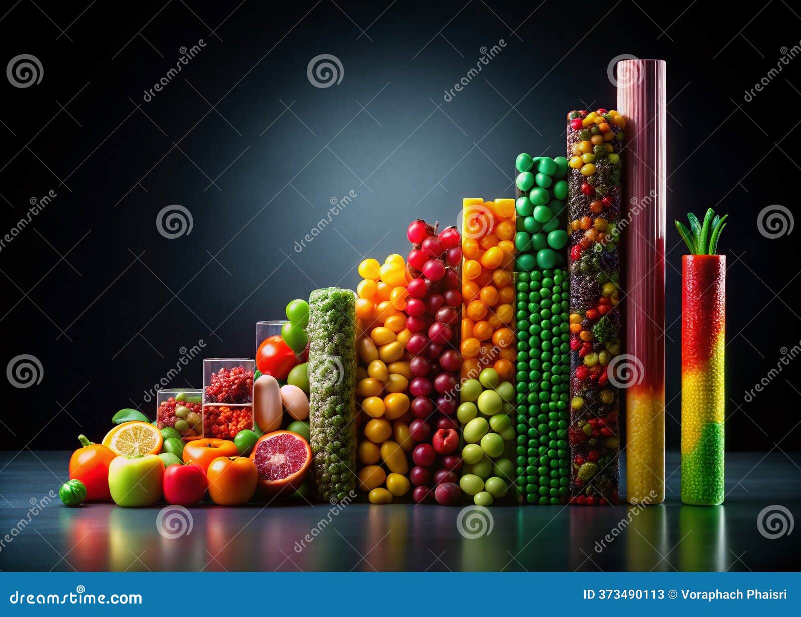 Visualizing Explosive Food Sales Growth A Vibrant Neon Bar Graph ...
