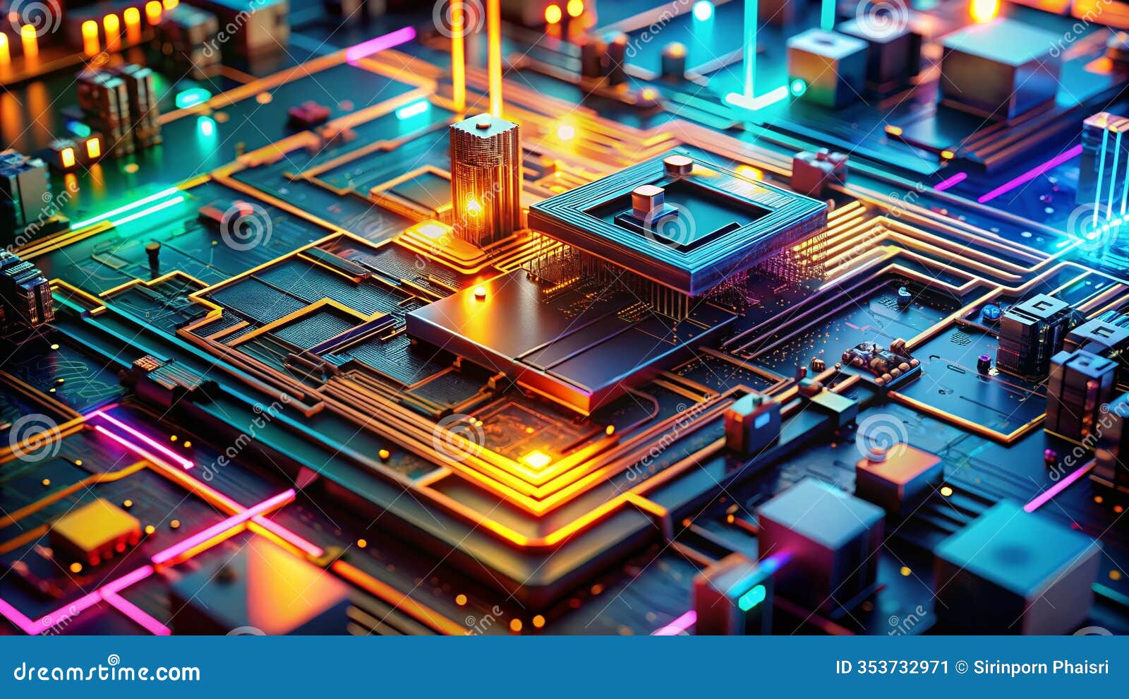 Visualizing the Future of it a 3D Circuit Board Concept Illustrates ...