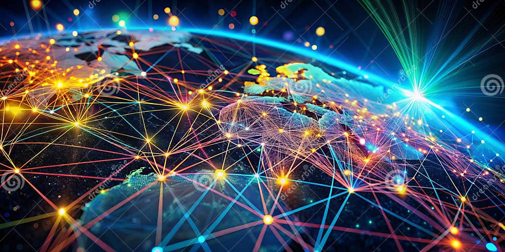 Visualizing Global Connectivity an Abstract Plexus Network Depicting Data Flow and ...