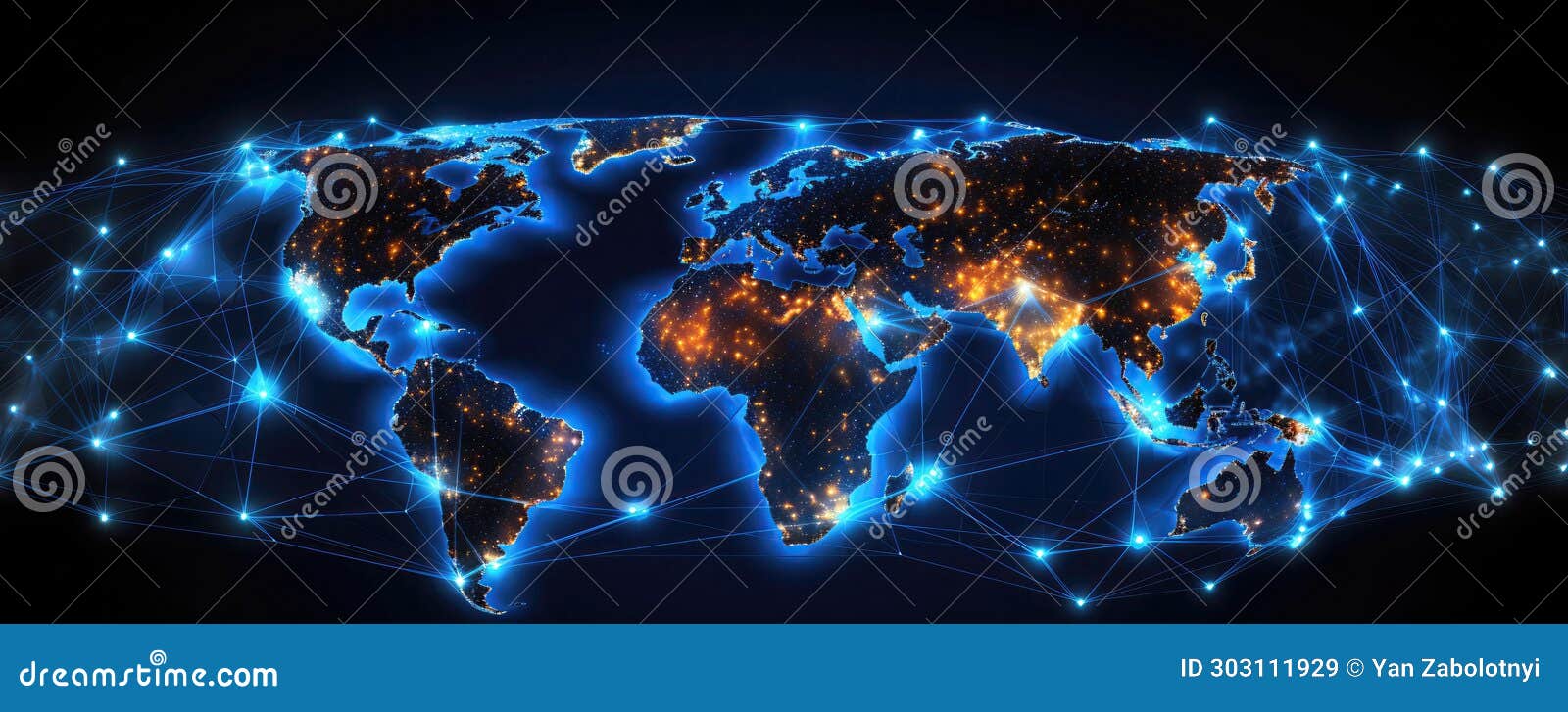 Visualizing a Global Network in Conceptual Form Stock Illustration ...