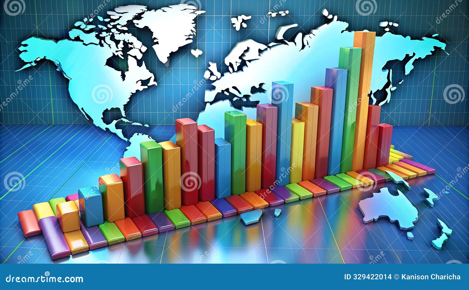 Visualizing Global Trade Networks: a 3D Bar Chart Depicting Trade Flows ...