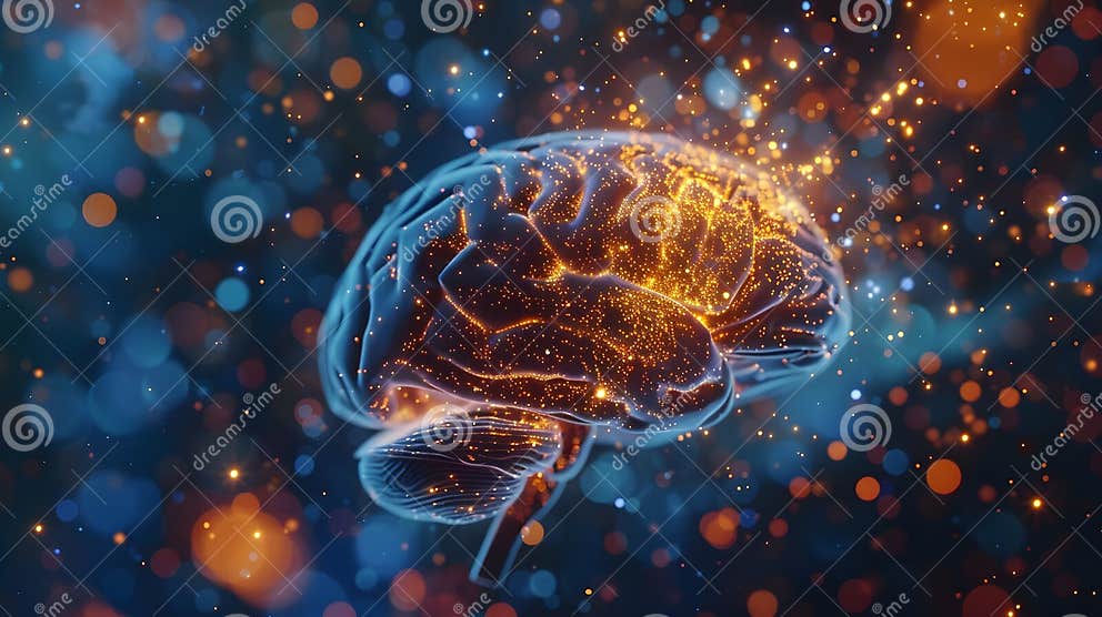 Visualizing the Human Brain with Brilliant Sparkles Stock Illustration ...