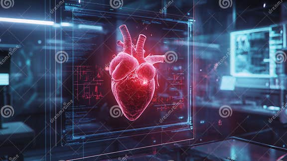 Visualizing the Human Heart in a High-tech Laboratory with Glowing ...