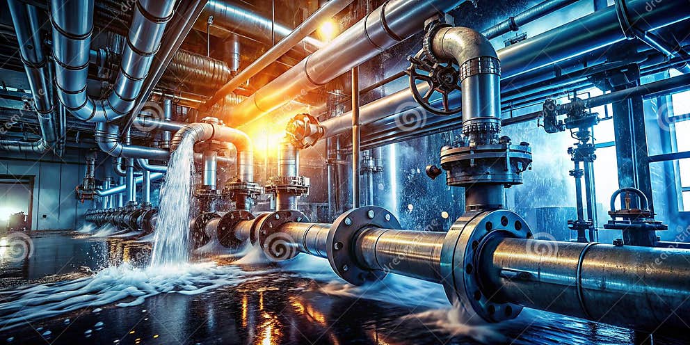 Visualizing Industrial Piping Systems a Double Exposure of Fluid ...