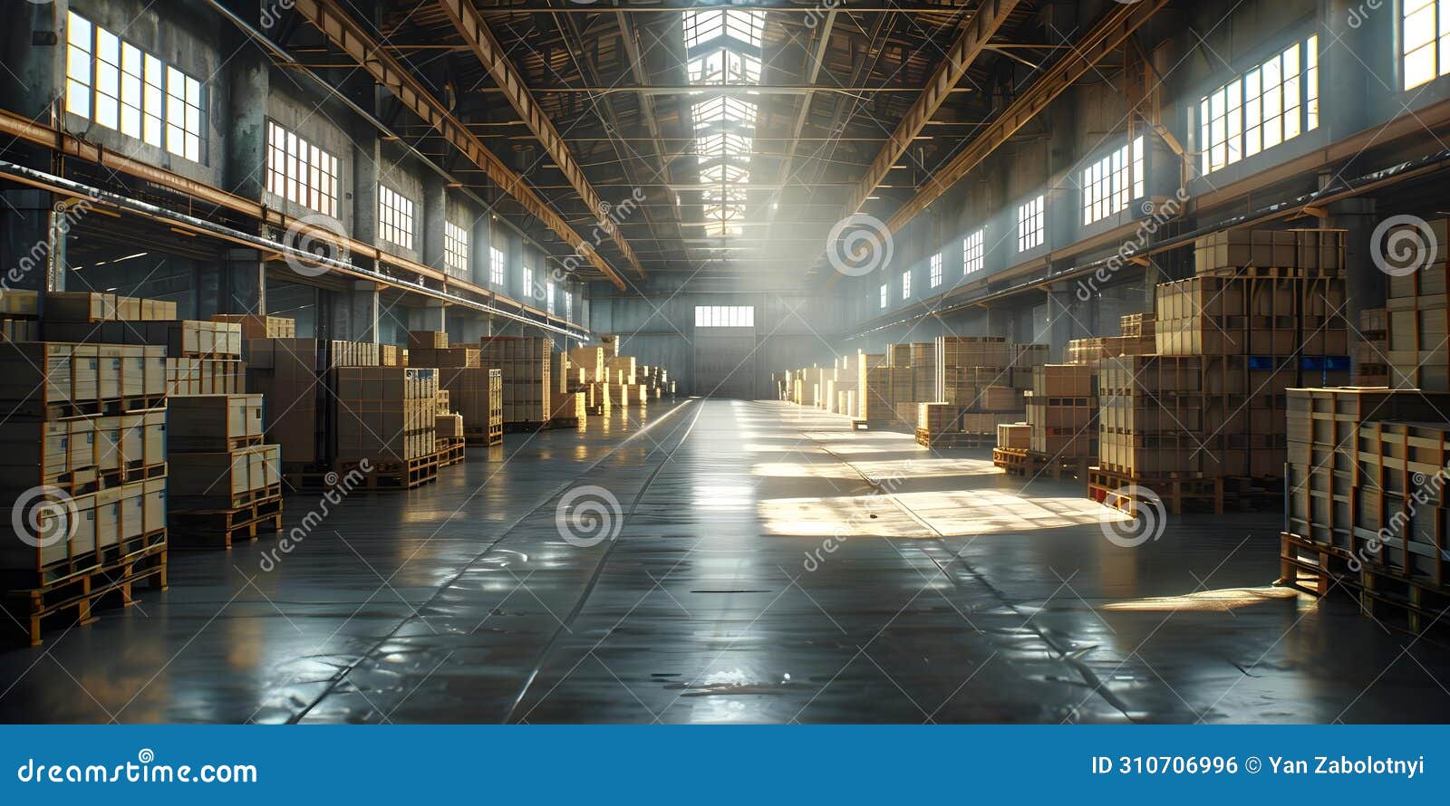 Visualizing Inventory with a Warehouse Interior Setting. Concept ...