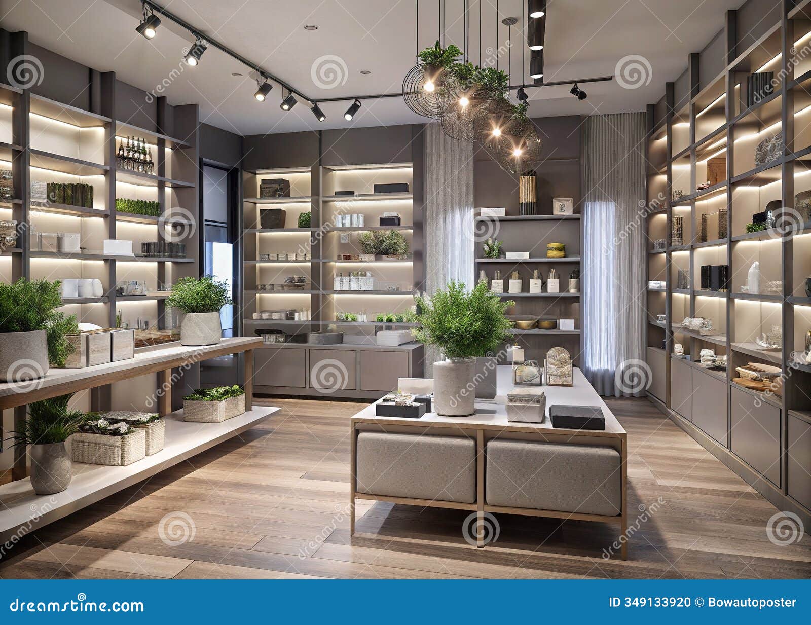 Visualizing a Modern Retail Space a 3D Planogram Illustrates a Sleek ...
