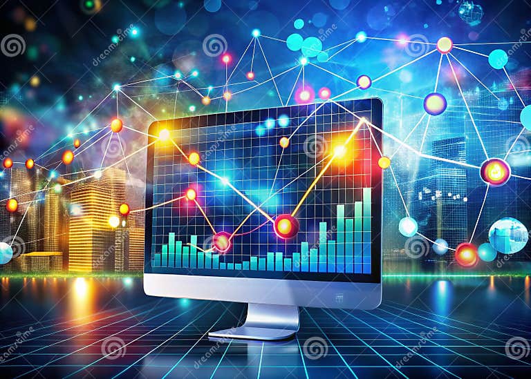 Visualizing Network Health a Surreal Abstract Dashboard Displaying RealTime Data Analytics ...
