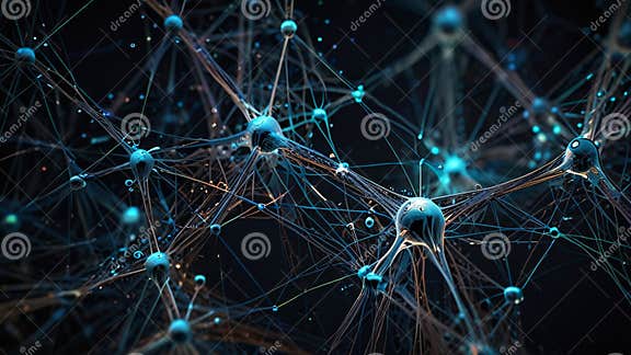 Neural Network Complexity In Abstract Art Interconnecting Nodes And Synaptic Patterns Ai