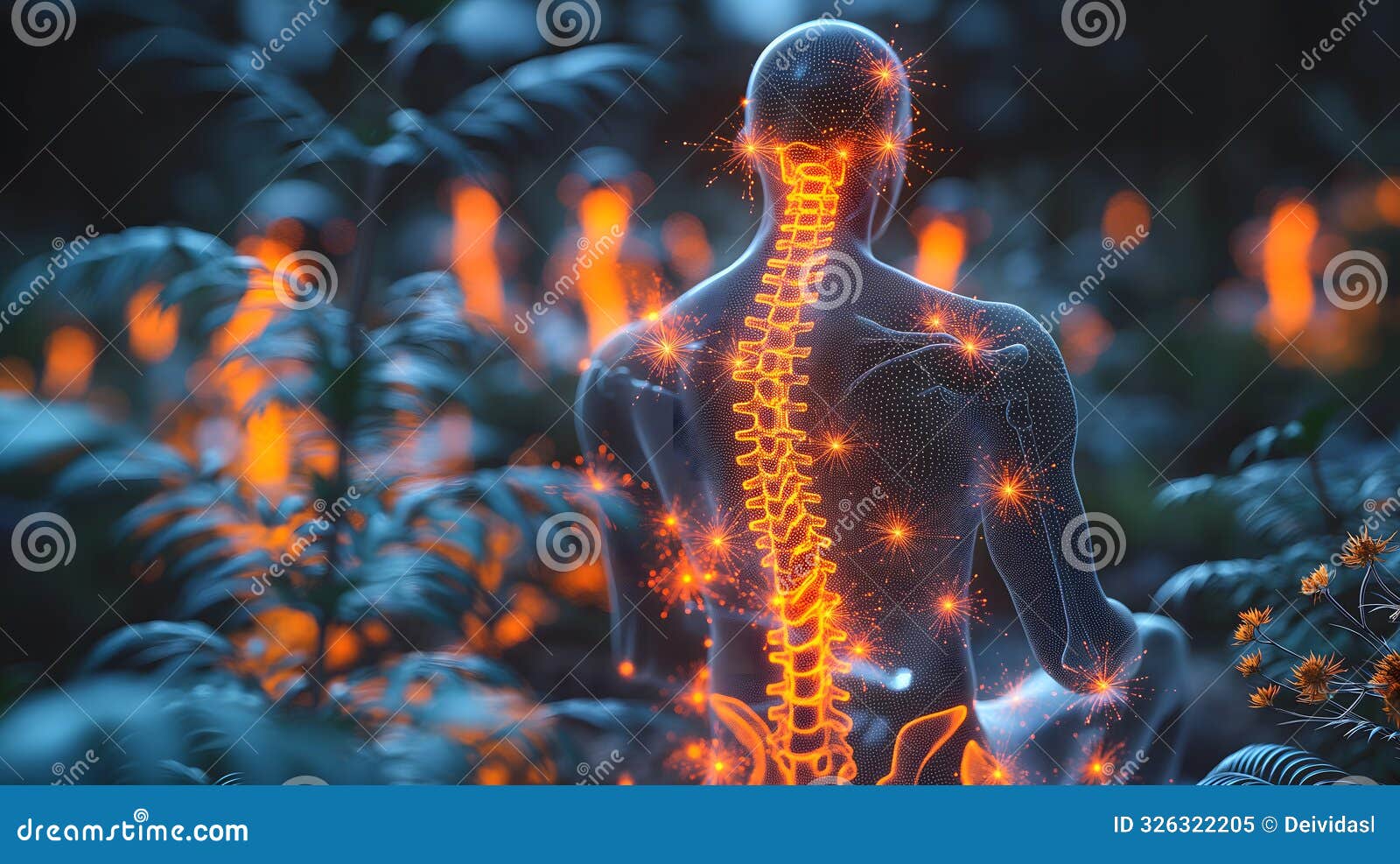 Visualizing Spinal Pain and Inflammation Stock Illustration ...