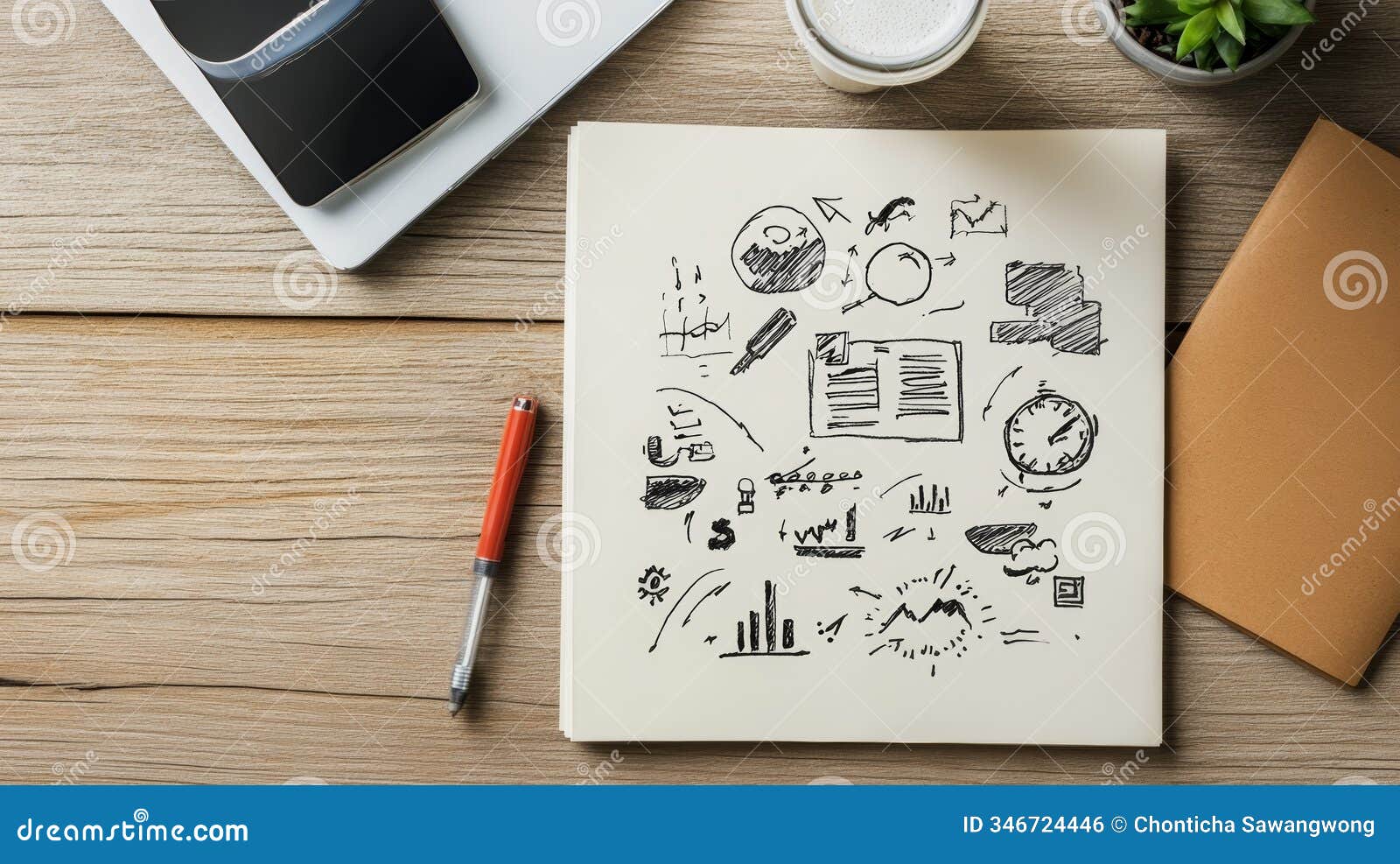 Visualizing Success, Handdrawn Business Plan Sketches Out Growth ...