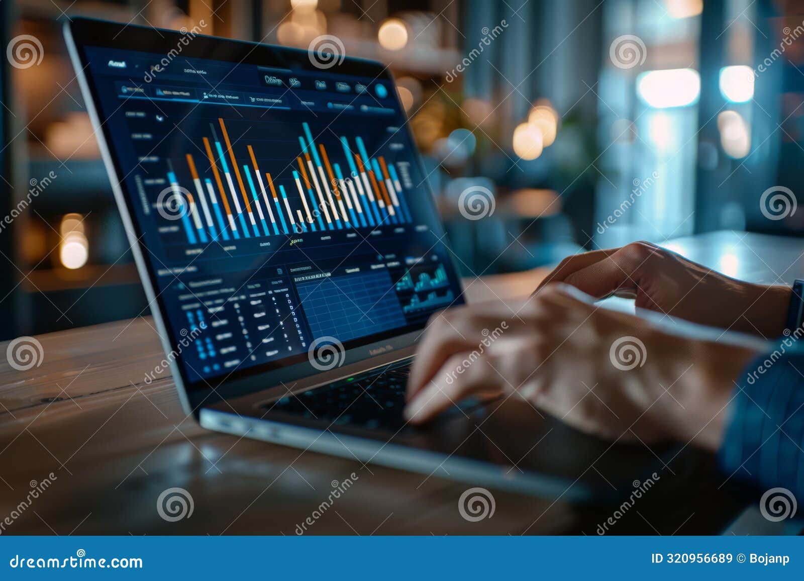 Visualizing Success, Sales Performance Charts on Your Laptop Stock ...