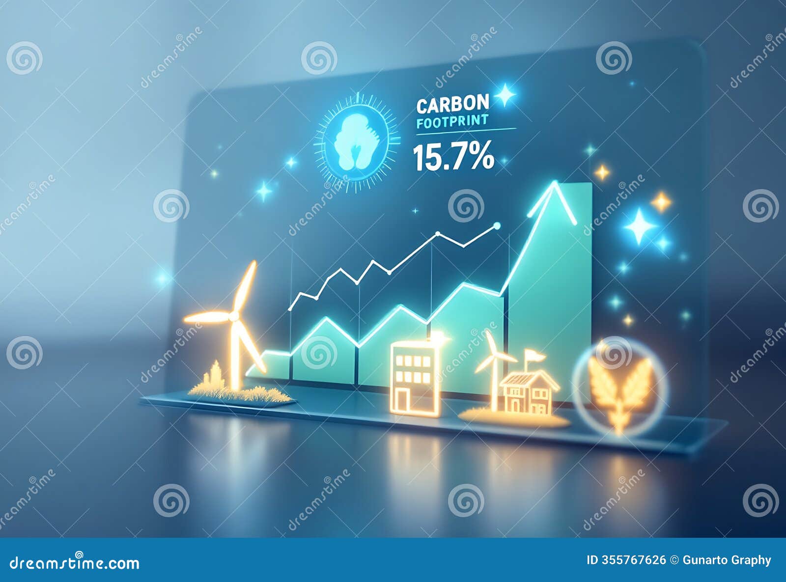 Reduce Carbon Footprint Sustainable Growth Visualization Stock ...