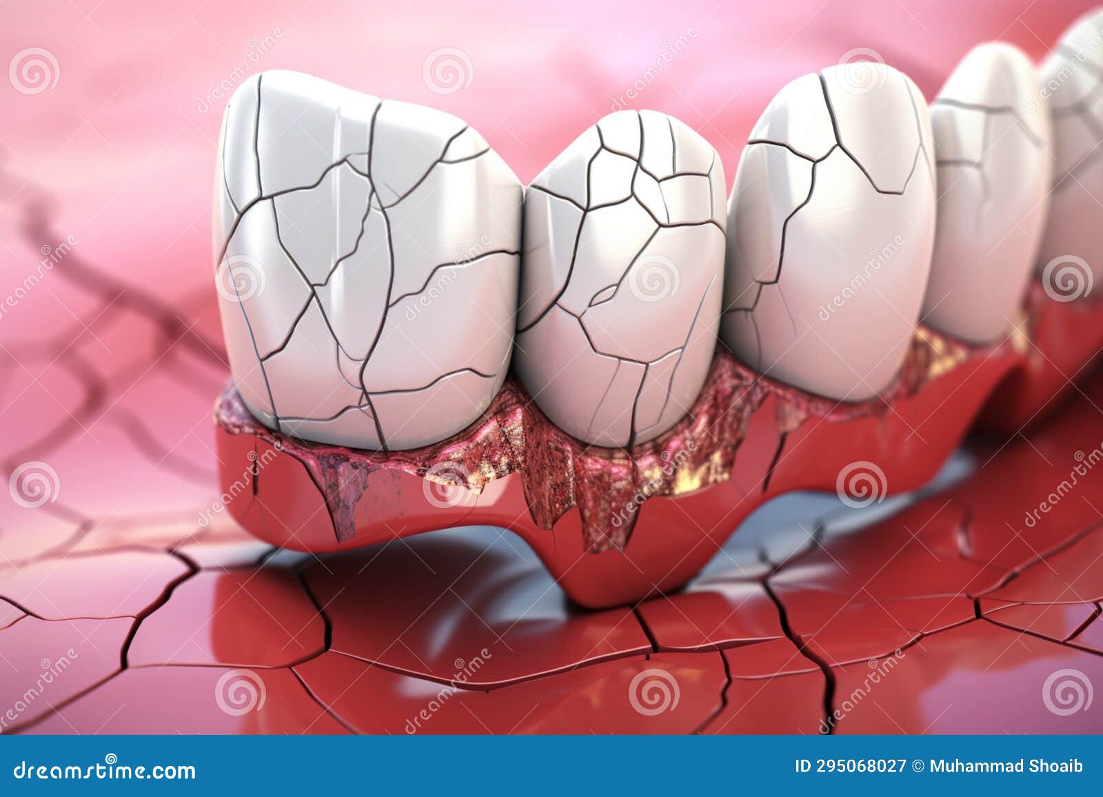 Visualizing Tooth Disease 3D Render Reveals a Cracked Dental Condition ...