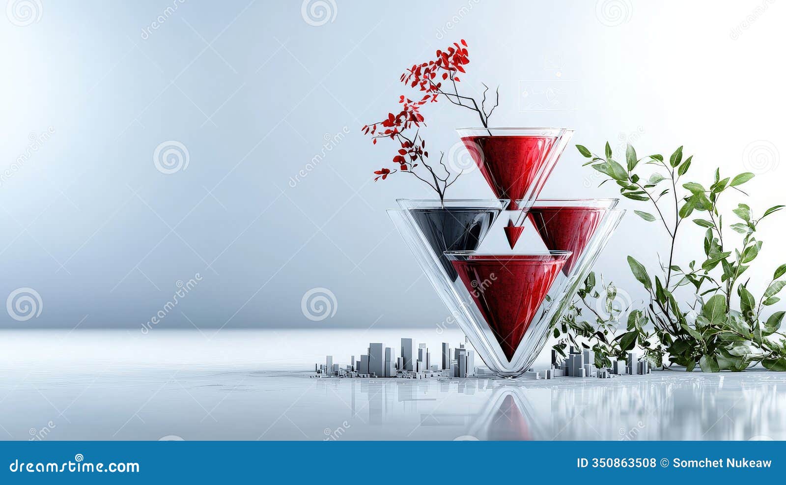 Visualizing Urban Growth Concepts Minimalist 3d Digital Funnel with ...
