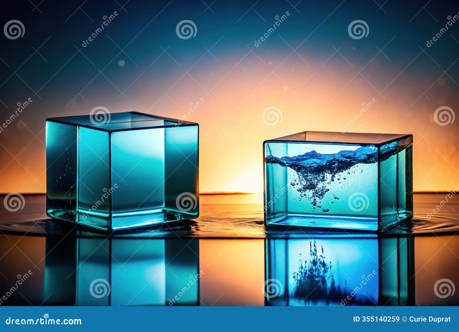 Visualizing Water Filling a 1 Cubic Meter Container a Silhouette ...