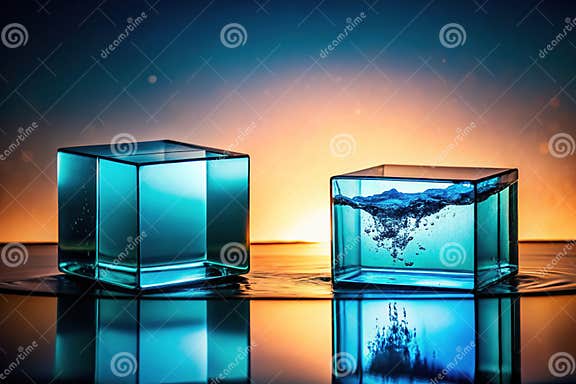 Visualizing Water Filling a 1 Cubic Meter Container a Silhouette ...