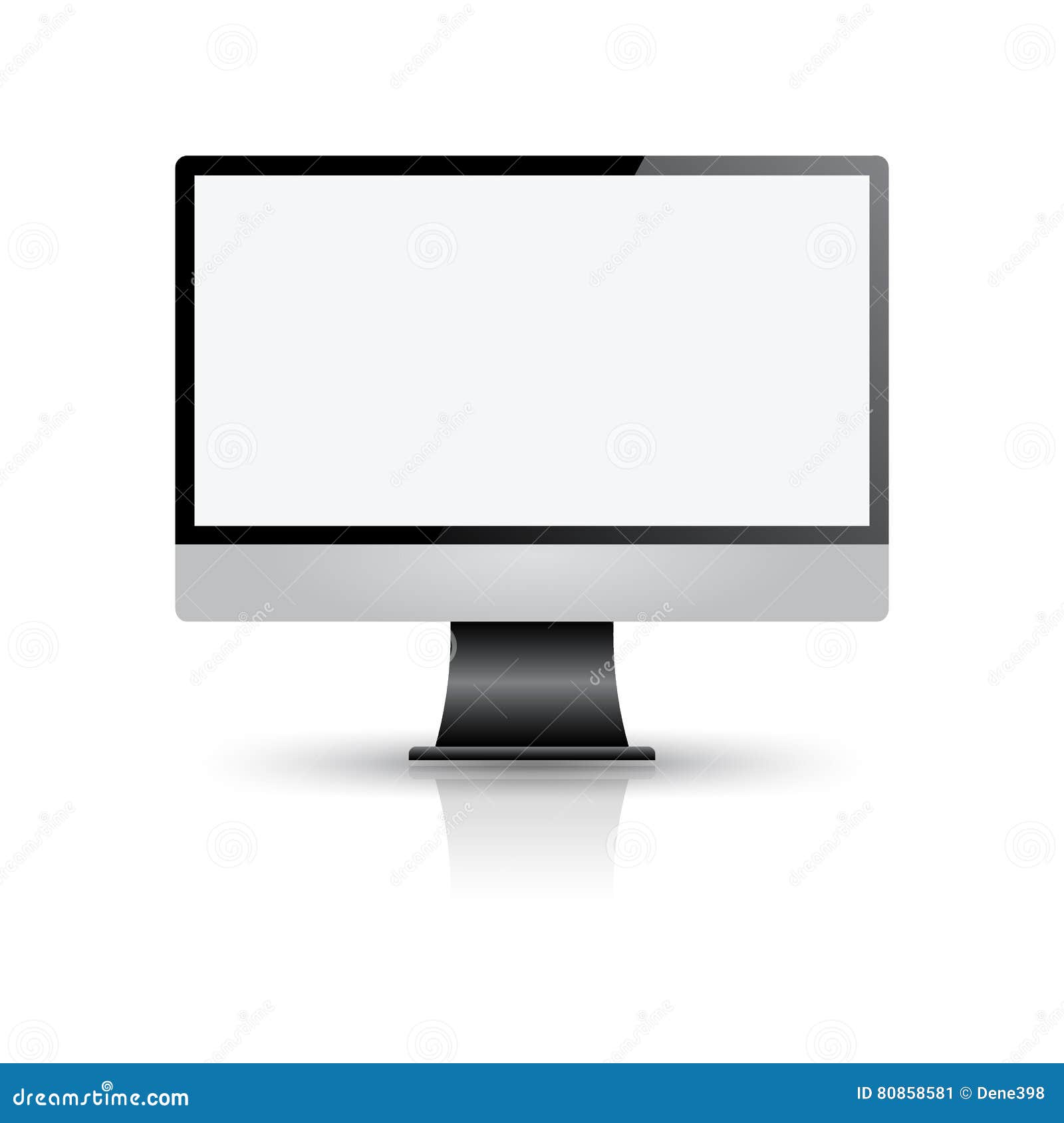 Visualizzatore Del Computer Con La Vista Frontale Dello Schermo Bianco ...