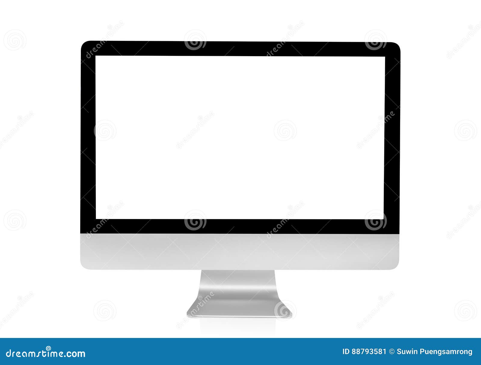 Visualizzatore Del Computer Con Lo Schermo Bianco in Bianco Isolato Su ...