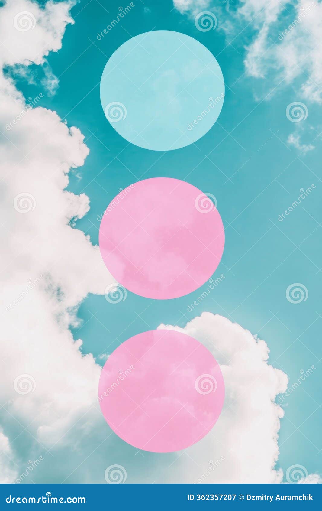 A Visually Appealing Collage with a Turquoise Sky, Pink Clouds, and ...