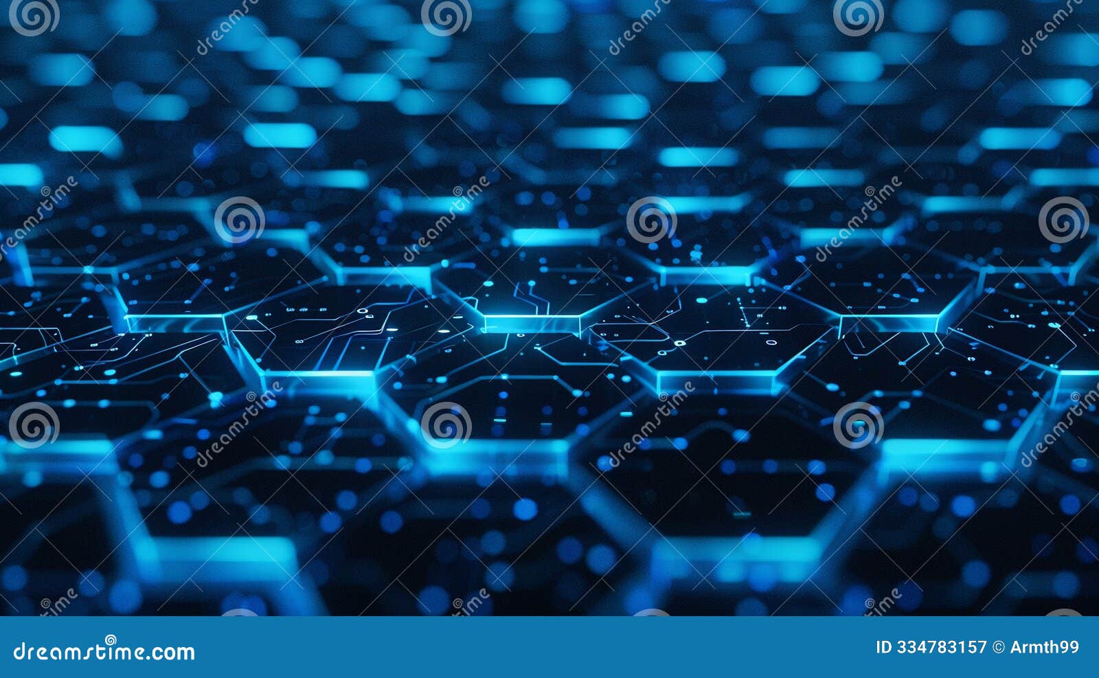 Abstract Geometric Network. Digital Hexagon Background Featuring ...