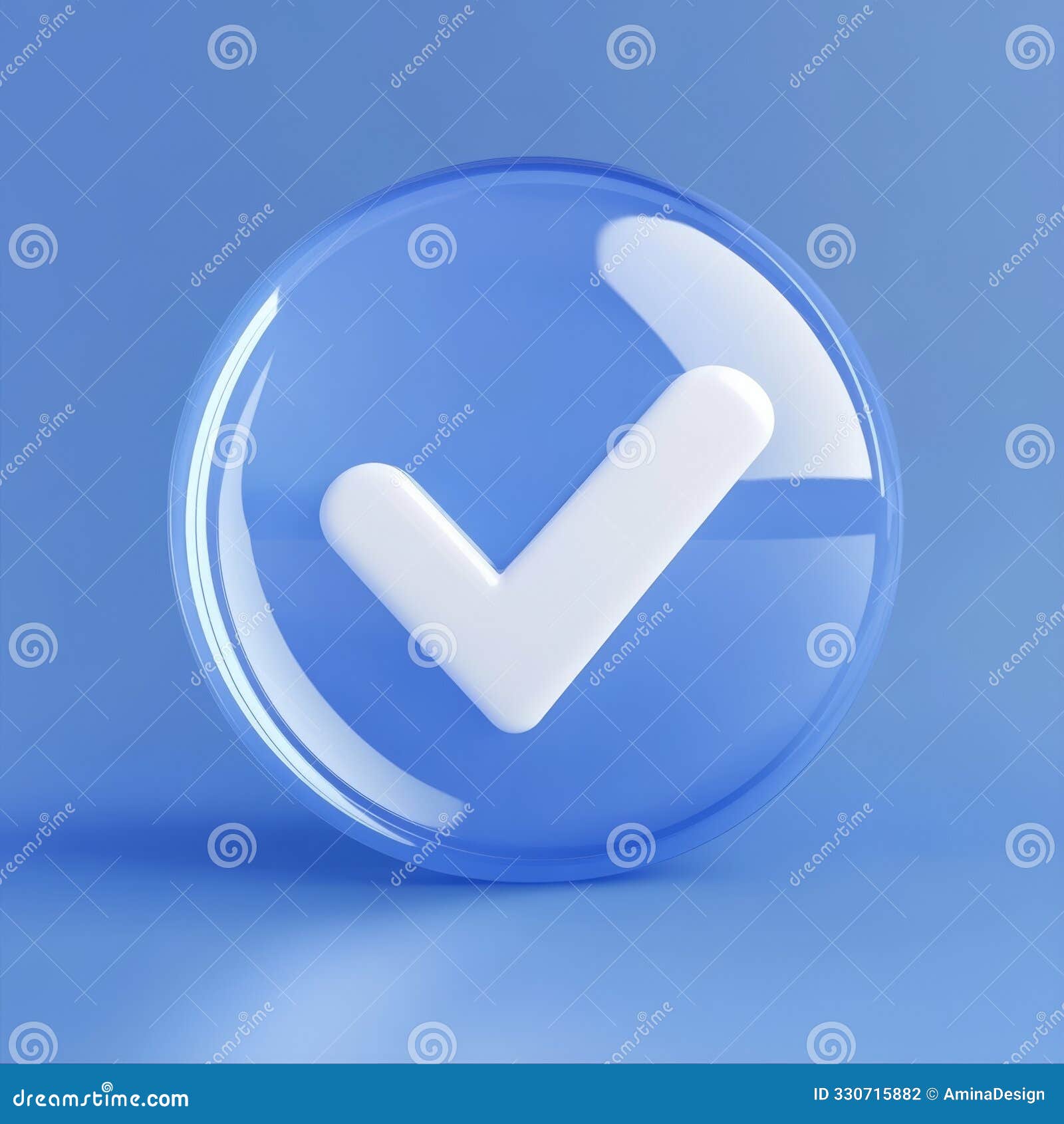 A Visually Appealing And Glossy Blue Checkmark Icon Designed In A 3D ...