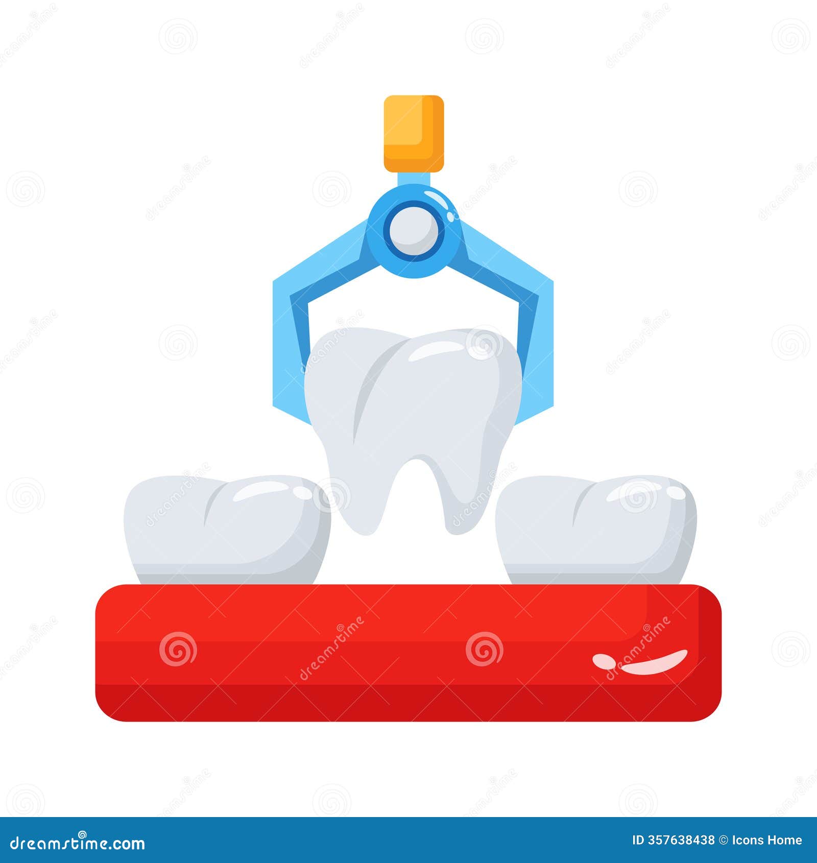 Tooth Extraction By Dental Forceps On Model Of Human Jaw. Royalty-Free ...