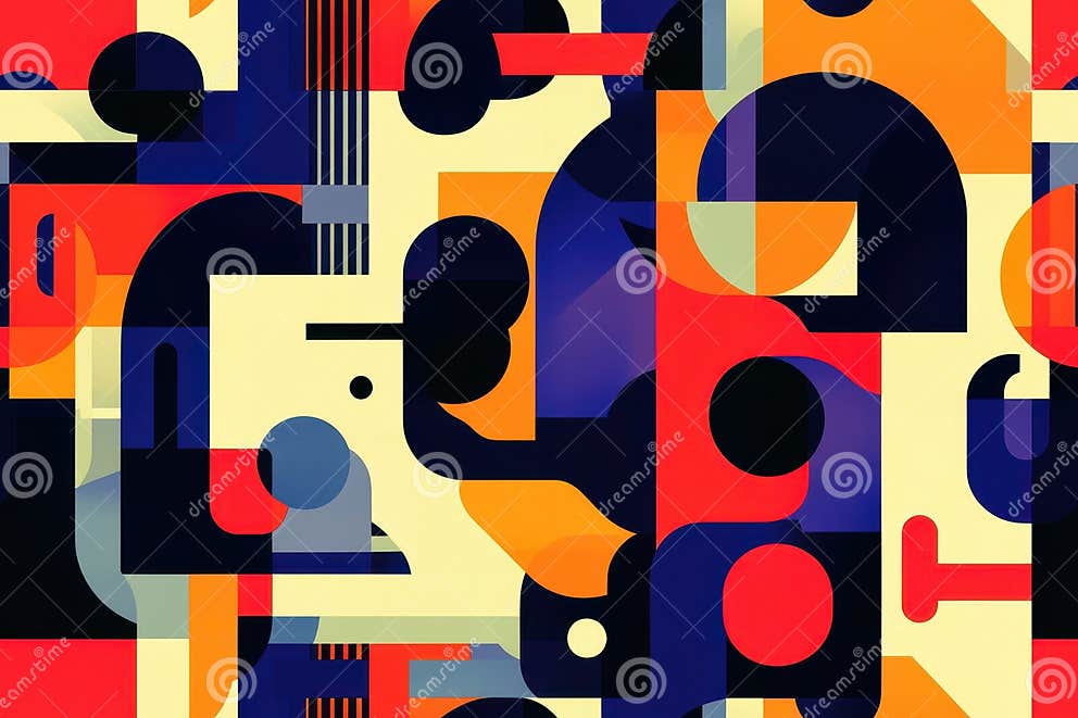 Abstract Geometric Pattern with Vibrant Colors and Overlapping Shapes ...