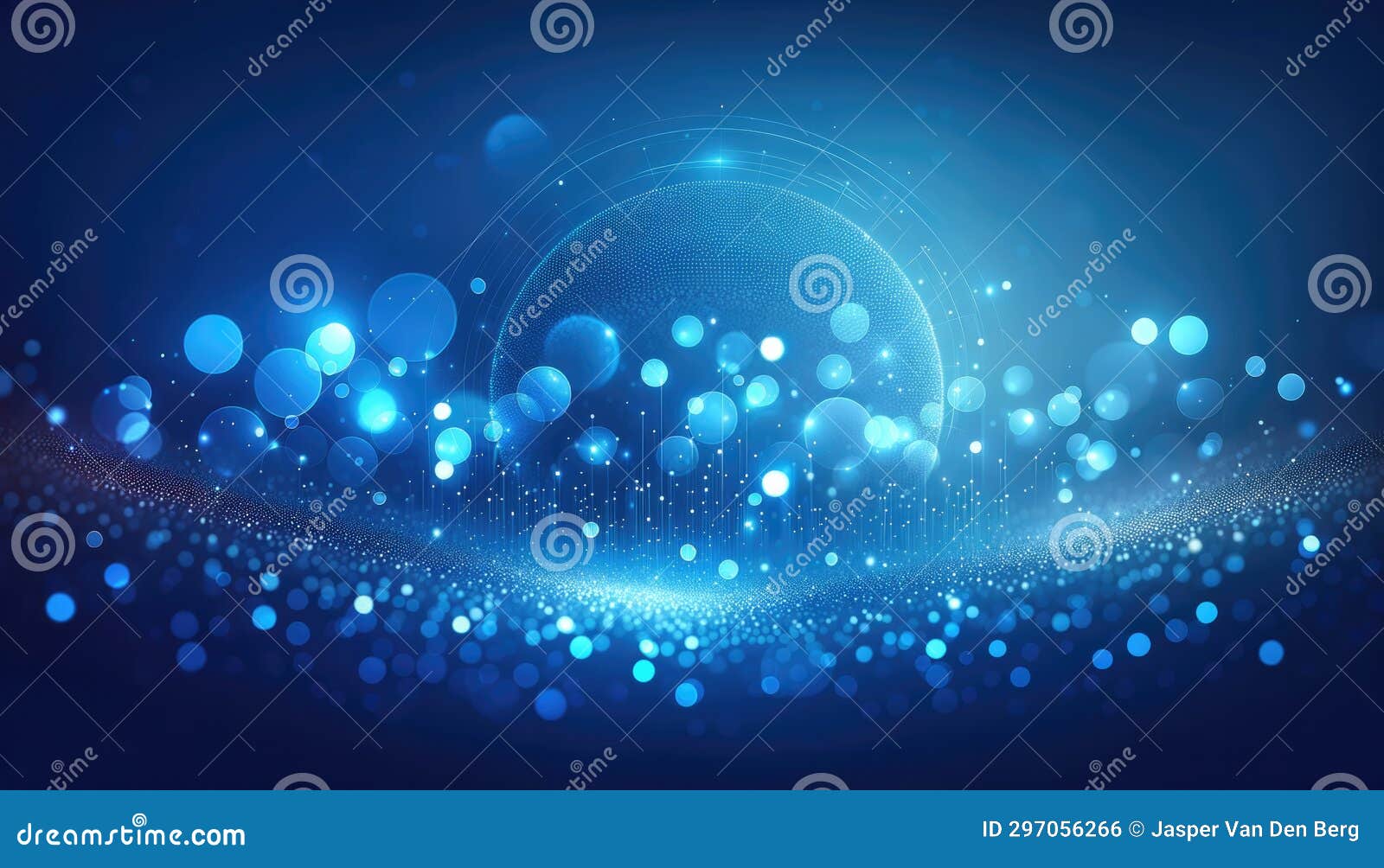 Abstract Blue Particle Wave Background, AI Generated Stock Illustration ...