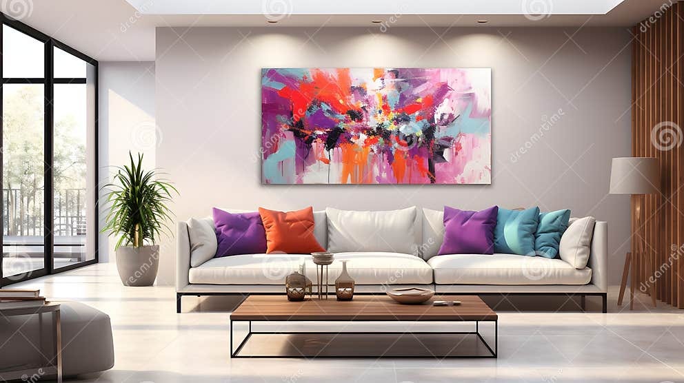A Visually Captivating Abstract Painting with a Wide Array of Colors ...