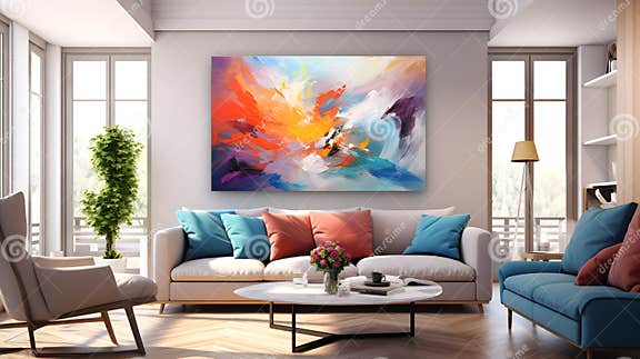 A Visually Captivating Abstract Painting with a Wide Array of Colors ...