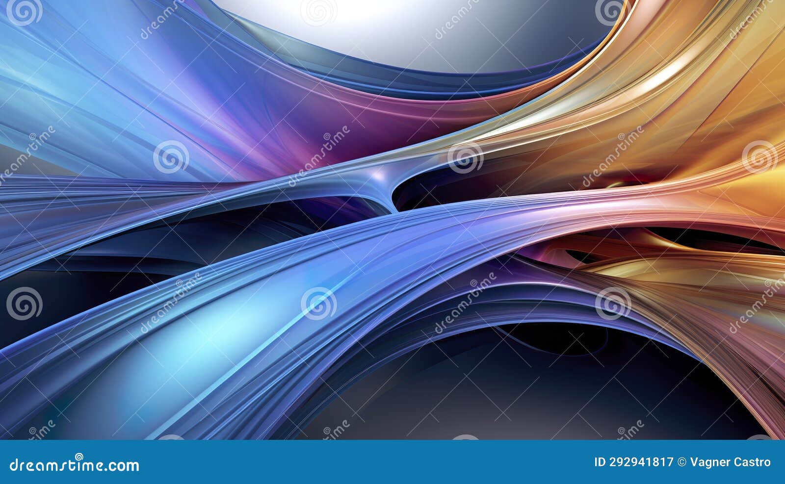 A Visually Captivating Background Features 3D Abstract Waves. Stock ...