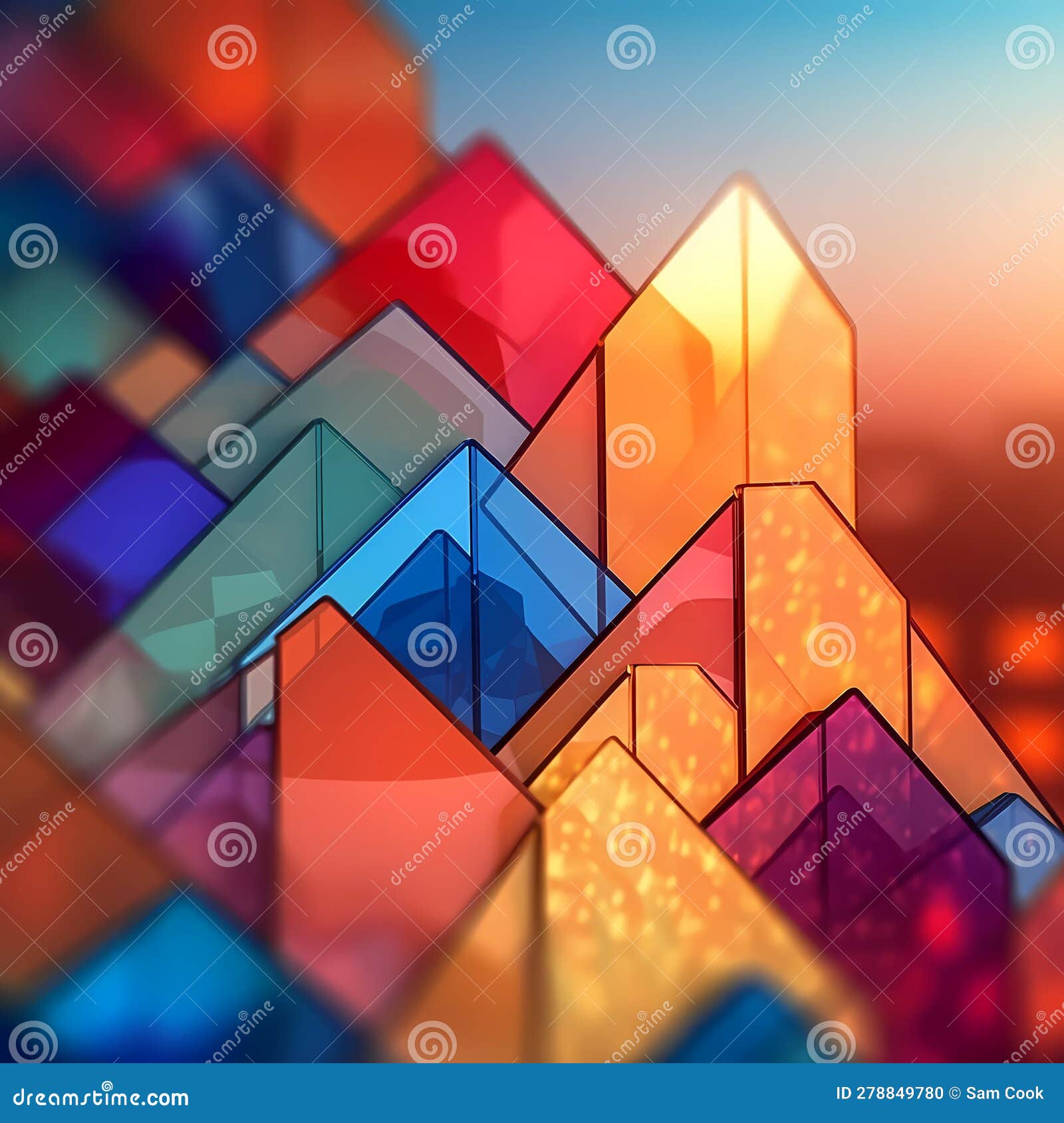 Geometric Symphony: Harmonious Interplay Of Shapes And Colors Vector ...