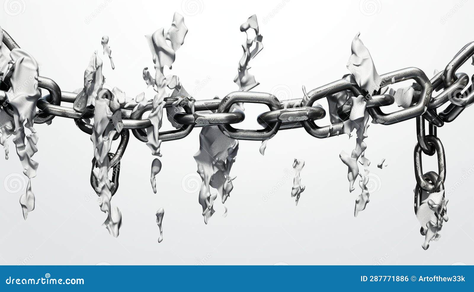 Shattered Bonds: Intricate Metallic Chains Breaking Free Stock ...