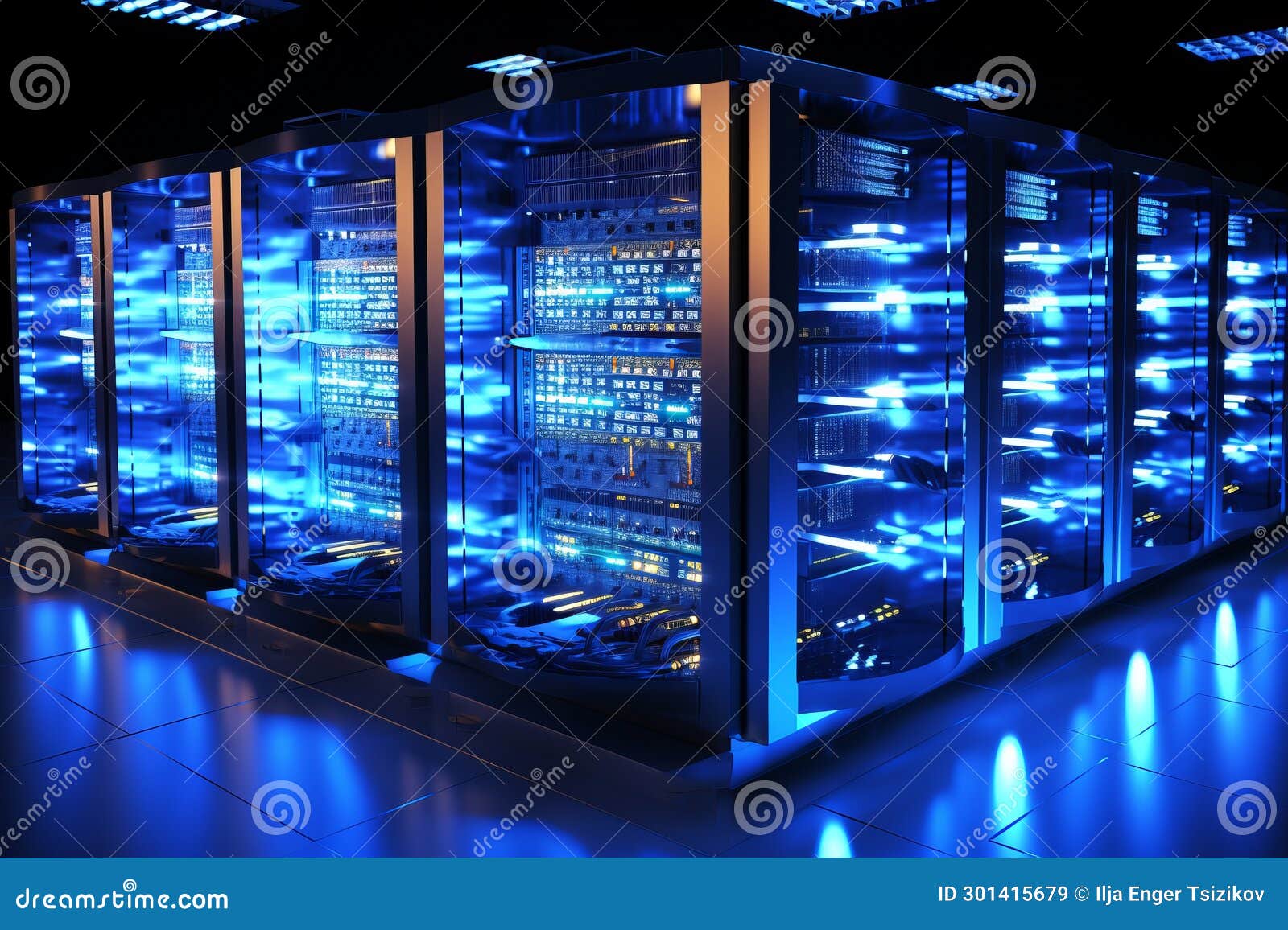 Visually Captivating Modern Data Center with Advanced Server Racks ...