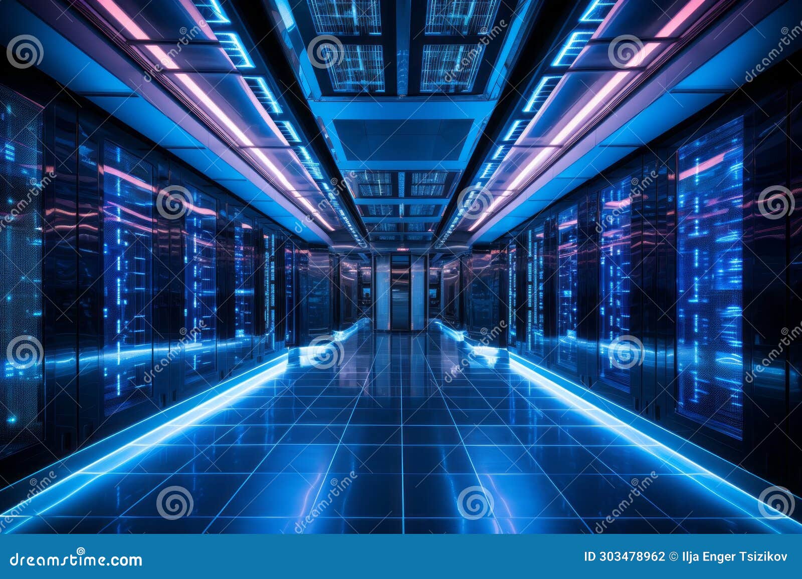 Visually Captivating Modern Data Center with Organized Server Racks ...