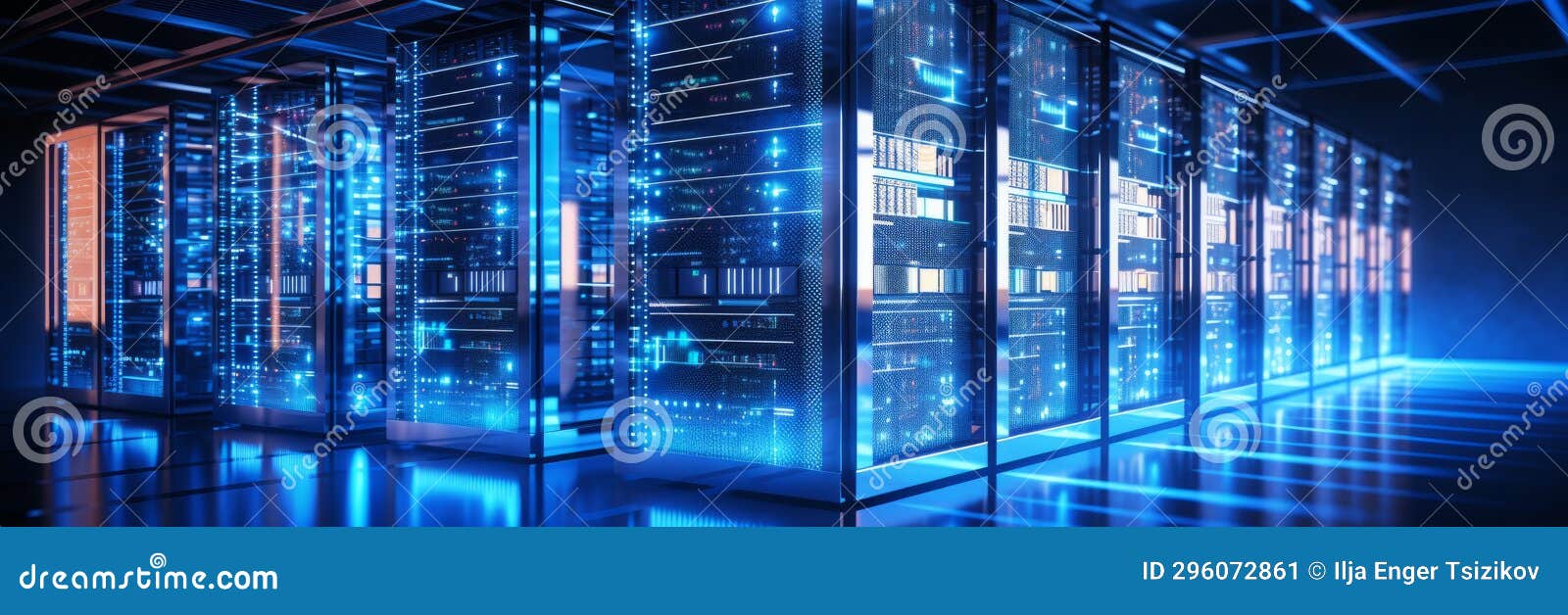 Visually Captivating Modern Data Center with Organized Server Racks ...