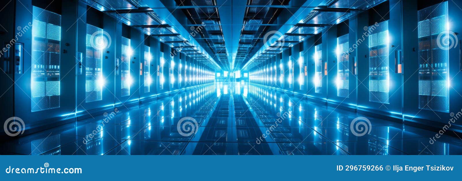 Visually Captivating Modern Data Center with Organized Server Racks ...