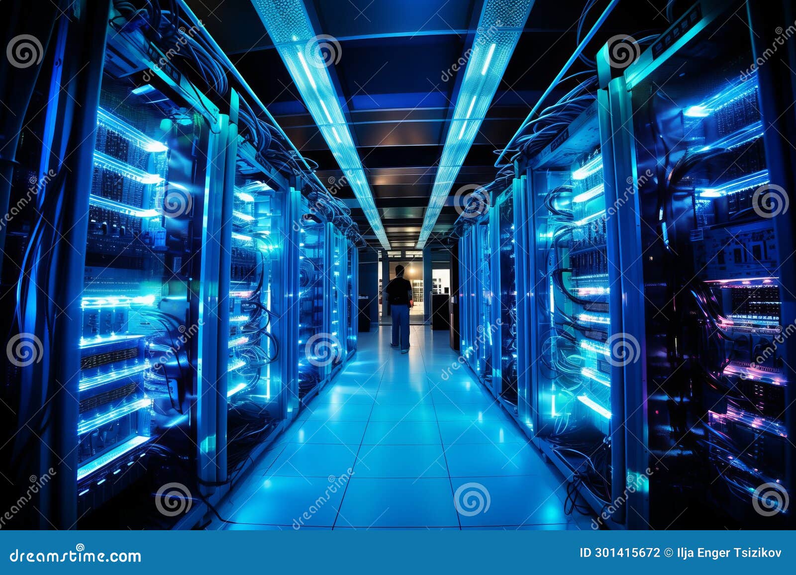 Visually Captivating Modern Data Center with Organized Server Racks ...
