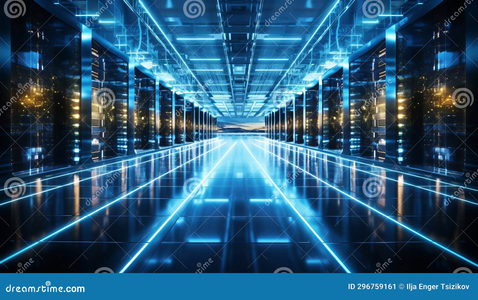 Visually Captivating Modern Data Center with State of the Art Server ...