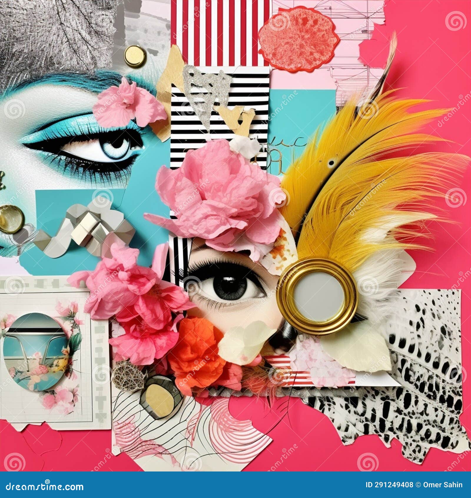 Visually Captivating Moodboard with Textures and Patterns Stock Photo ...