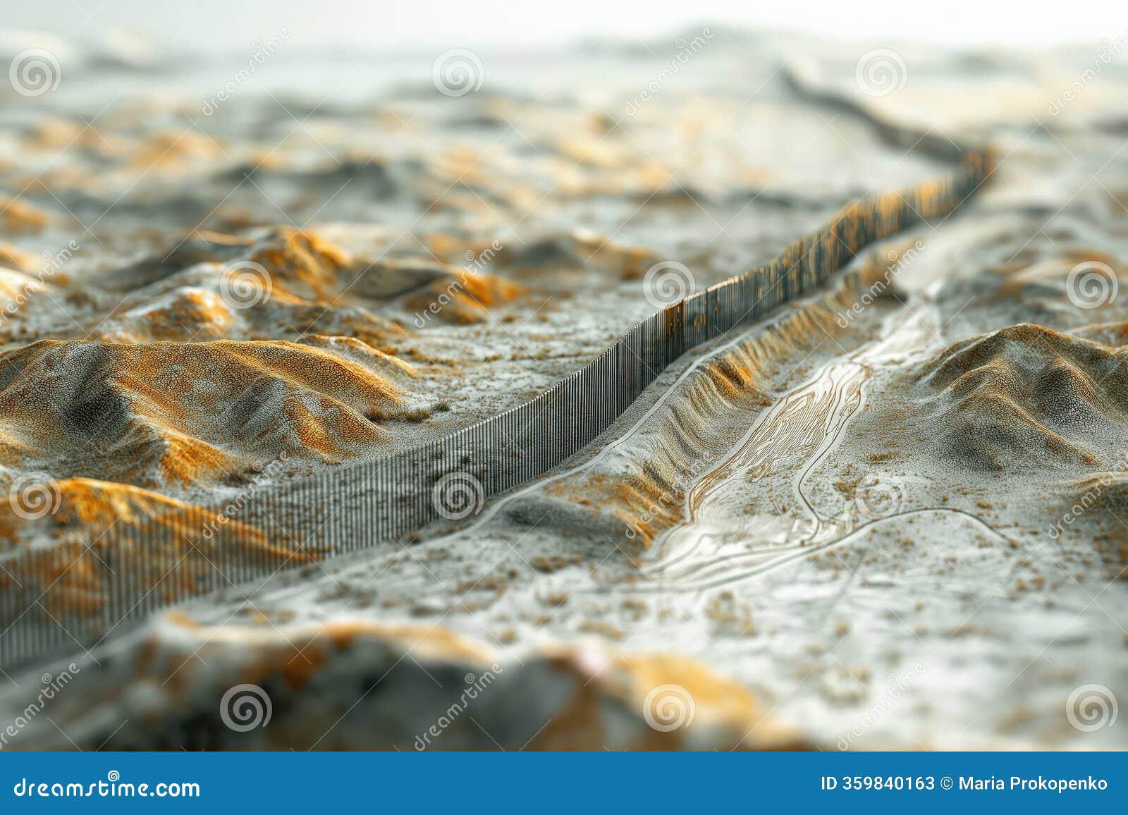 Detailed Map Highlighting the US-Mexico Border with Geographical and ...