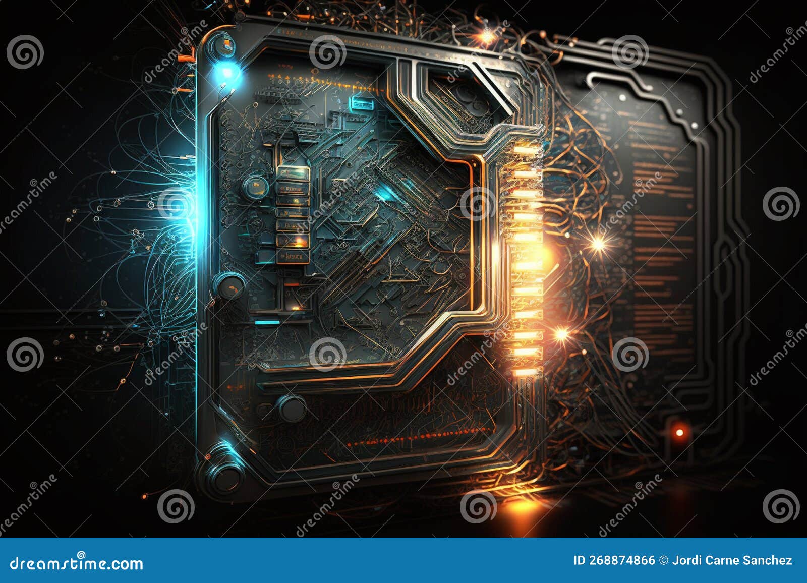 A Visually Dynamic Abstract Circuit Design Stock Illustration ...