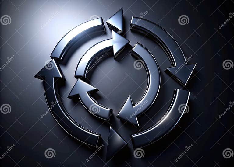 Visually Engaging Circular Loading Animation Rotating Black Arrows for ...