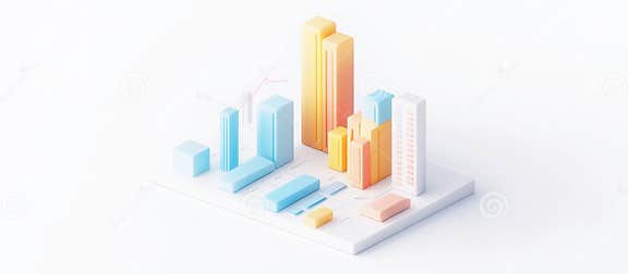 This Visually Engaging 3D Data Chart Presents Moderate Complexity with ...