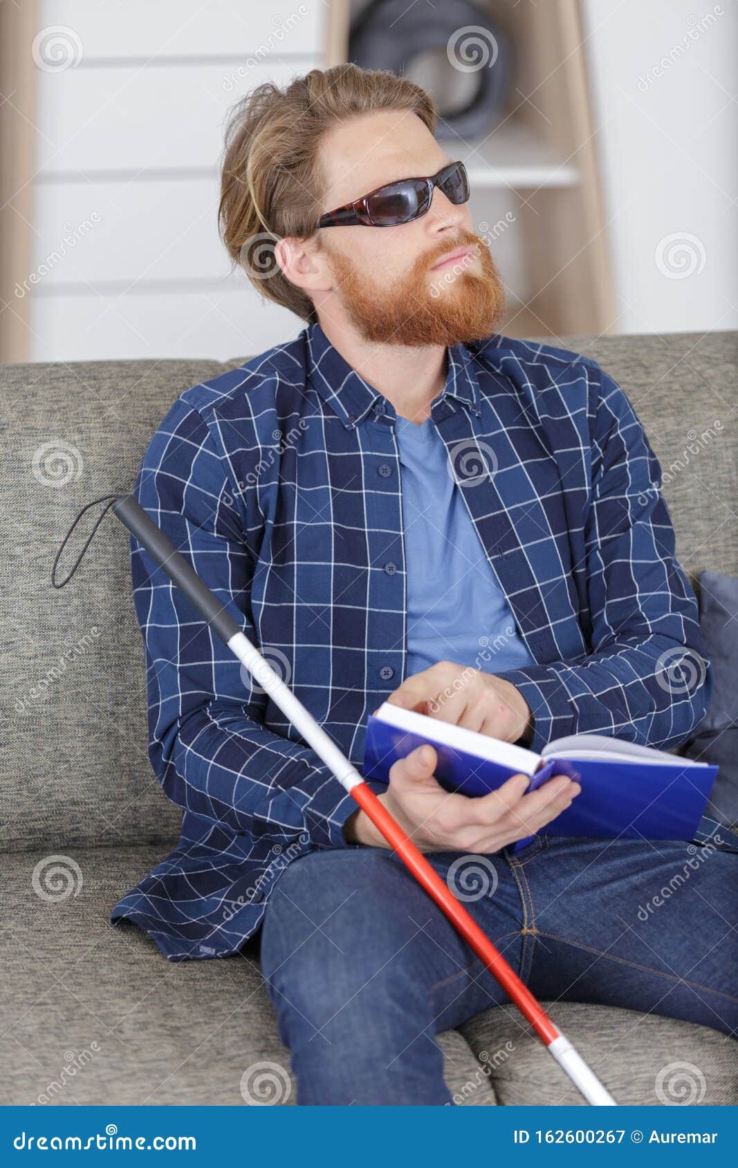 Visually Impaired Man Reading Braille Stock Image - Image of person ...