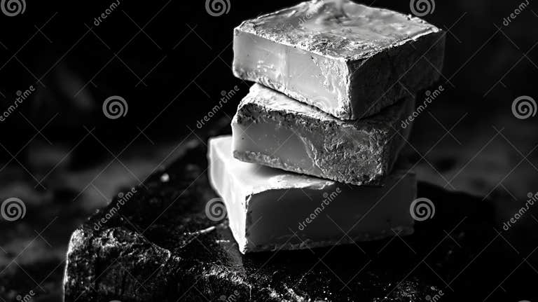 Stack of Rough-edged Cubes with Textured Surfaces in Black and White ...